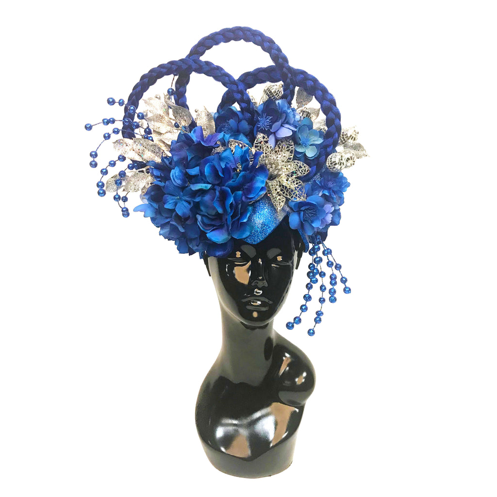 Blue and Silver Headdress – Anja Yamaji